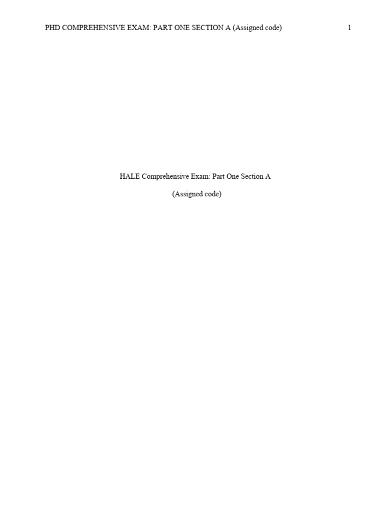 Phd Comp Exam Section a Sample 1 | PDF | College | Policy