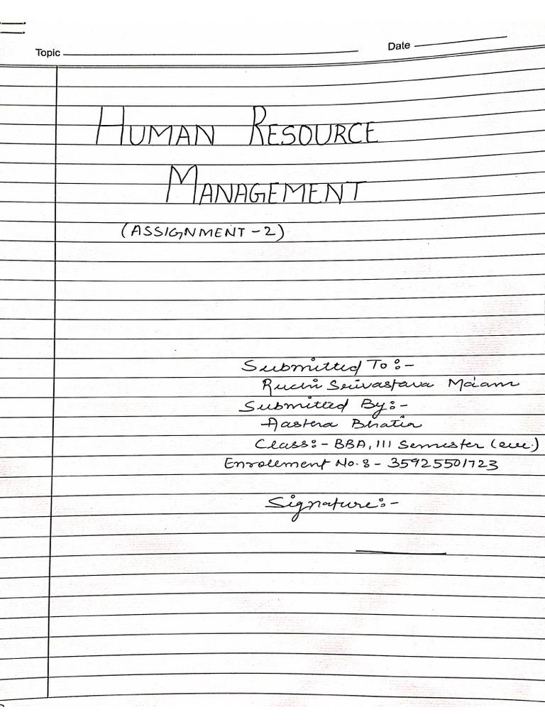 HRM - (Assignment-2), Aastha Bhatia BBA 3 (E) | PDF