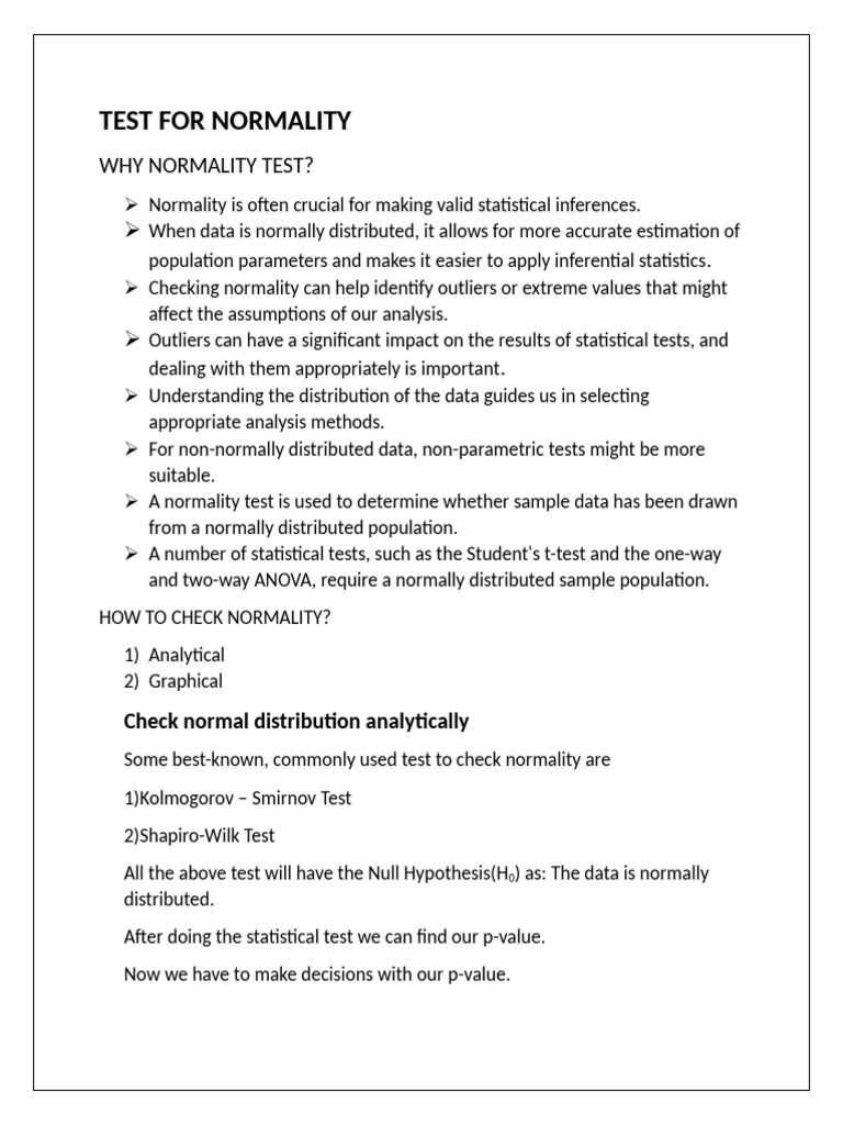 Testing Normality in SPSS | PDF | P Value | Statistics