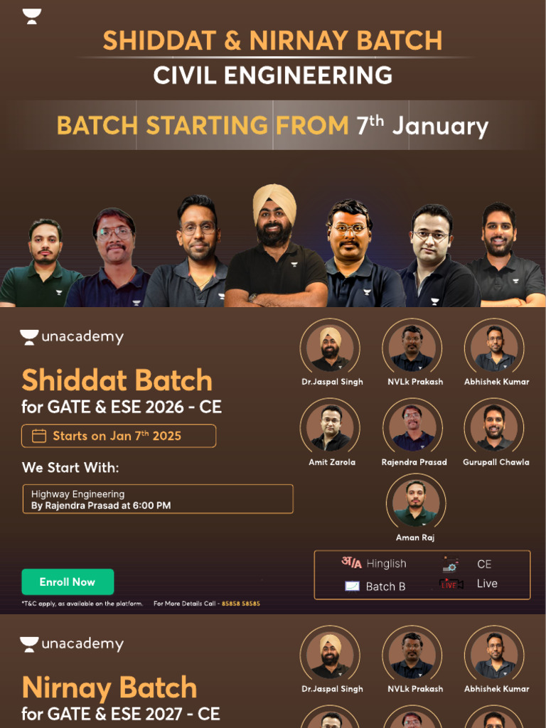 GATE & ESE 2025-2027 Civil Engg Batches | PDF | Civil Engineering | Mechanical Engineering