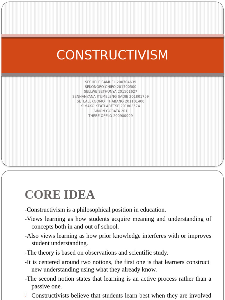 Constructivism Esb 561 | PDF | Constructivism (Philosophy Of Education) | Neuroscience