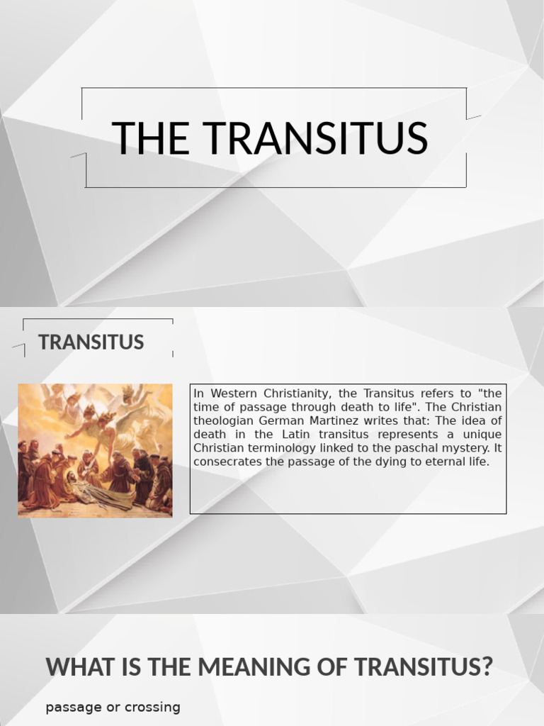 Understanding the Transitus Celebration | PDF