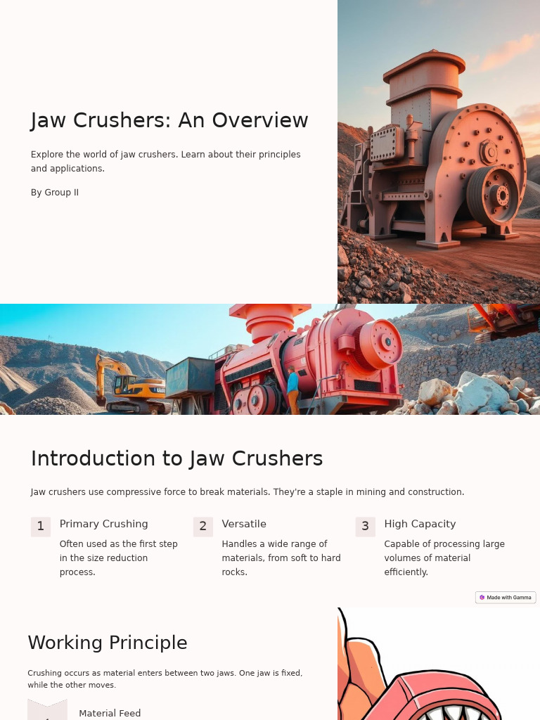 Jaw Crushers An Overview | PDF | Equipment | Secondary Sector Of The Economy