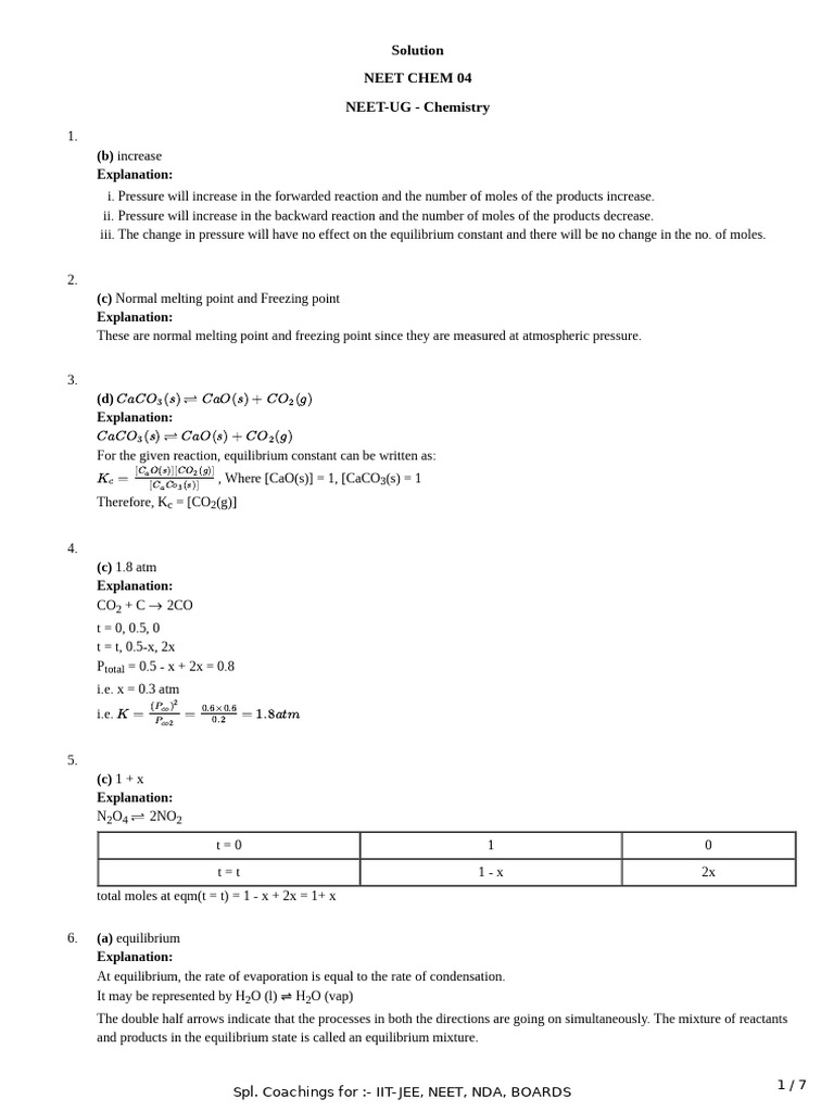 Chem04 Sol | PDF | Redox | Chemical Equilibrium