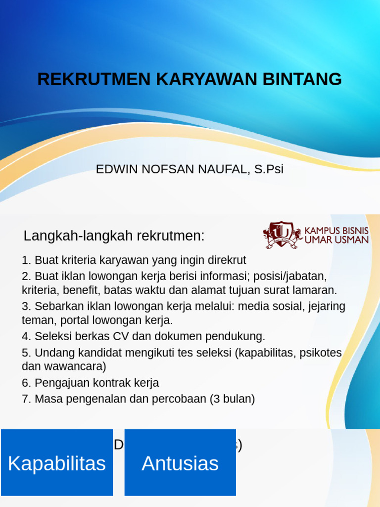 Rekrutmen Karyawan Bintang | PDF