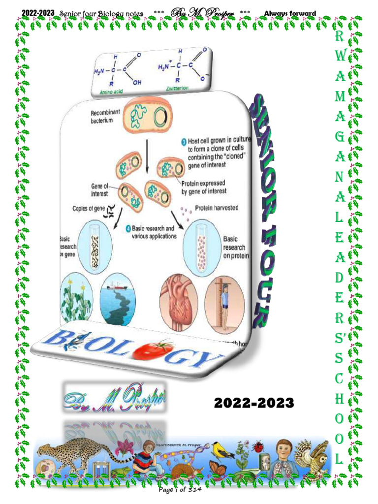 Senior Four Biology Notes 2022-2023 | PDF | Ecosystem | Cell (Biology)