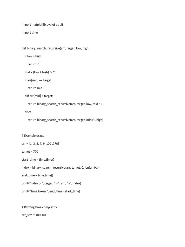 Binary Search & Time Complexity | PDF