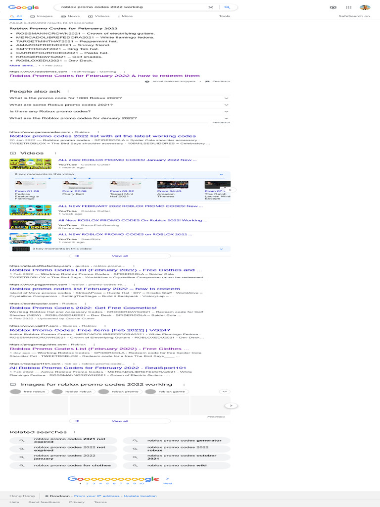 Roblox Promo Codes 2022 Working - Google Search | PDF