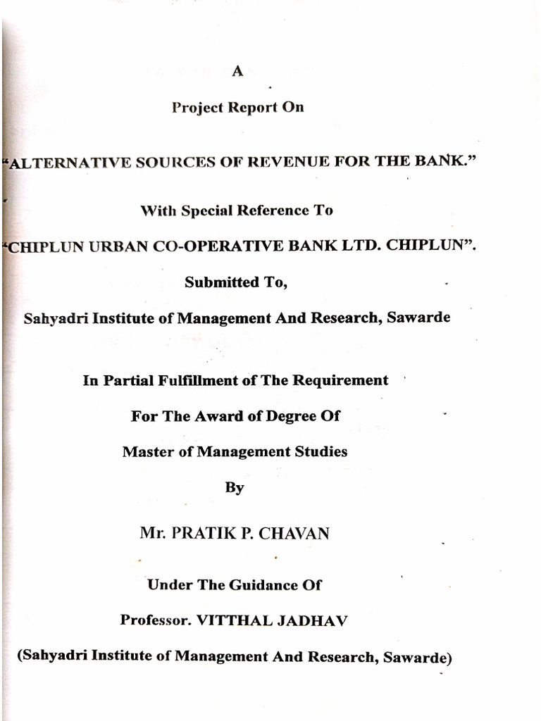 Alternative Revenue Sources For The Bank | PDF