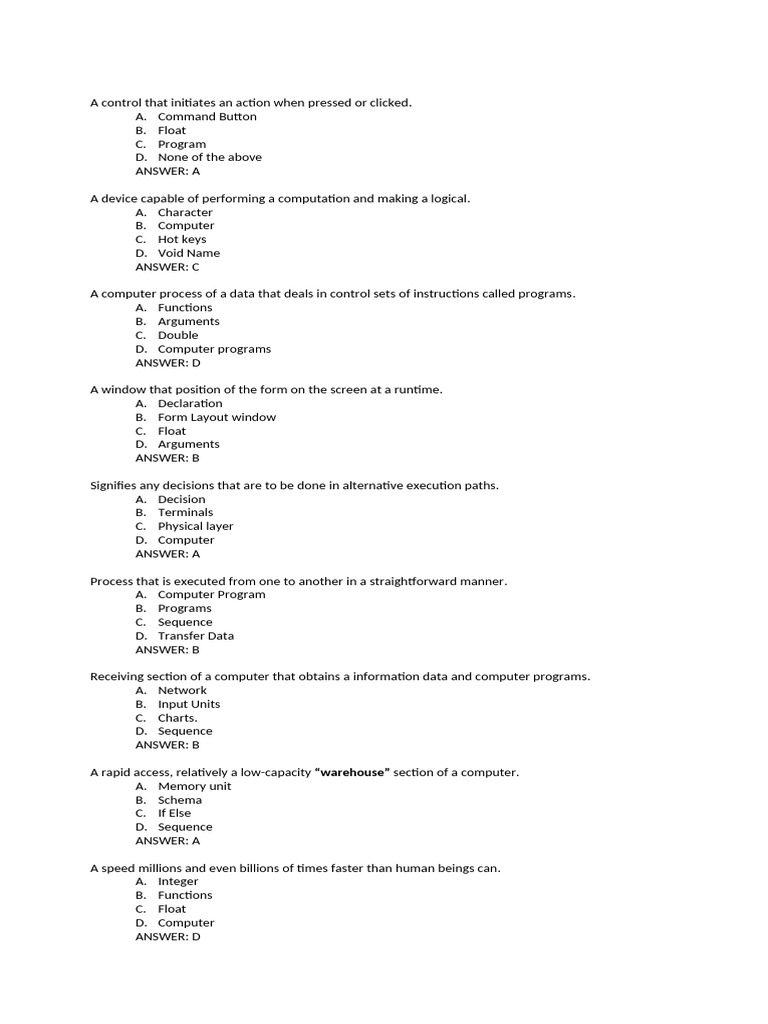 1-Programming-2 Moc Exam | PDF | Computer Program | Programming