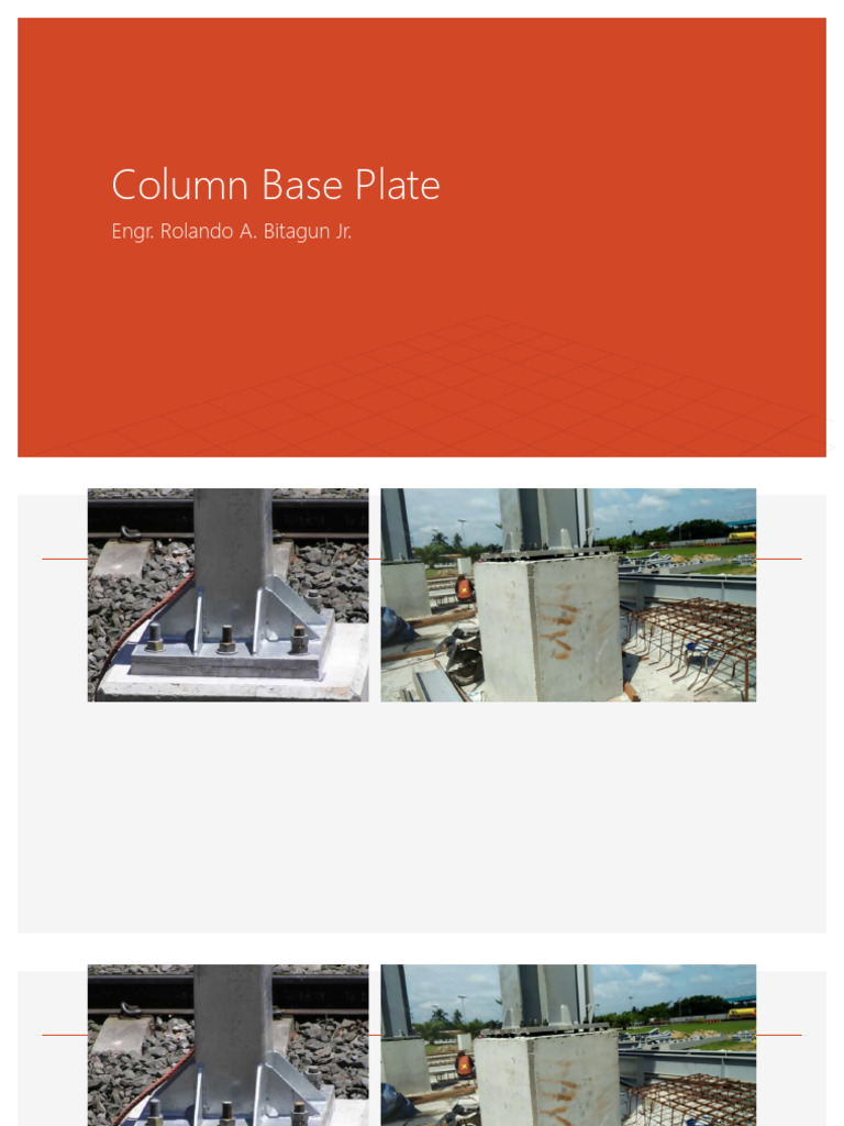 Column Base Plate Connection | PDF | Column | Bending