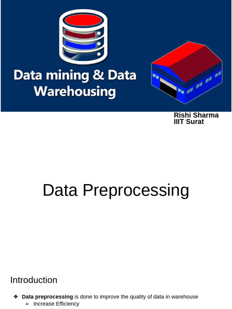 DMDW - Preprocessing L-6,7 | PDF | Data Warehouse | Databases