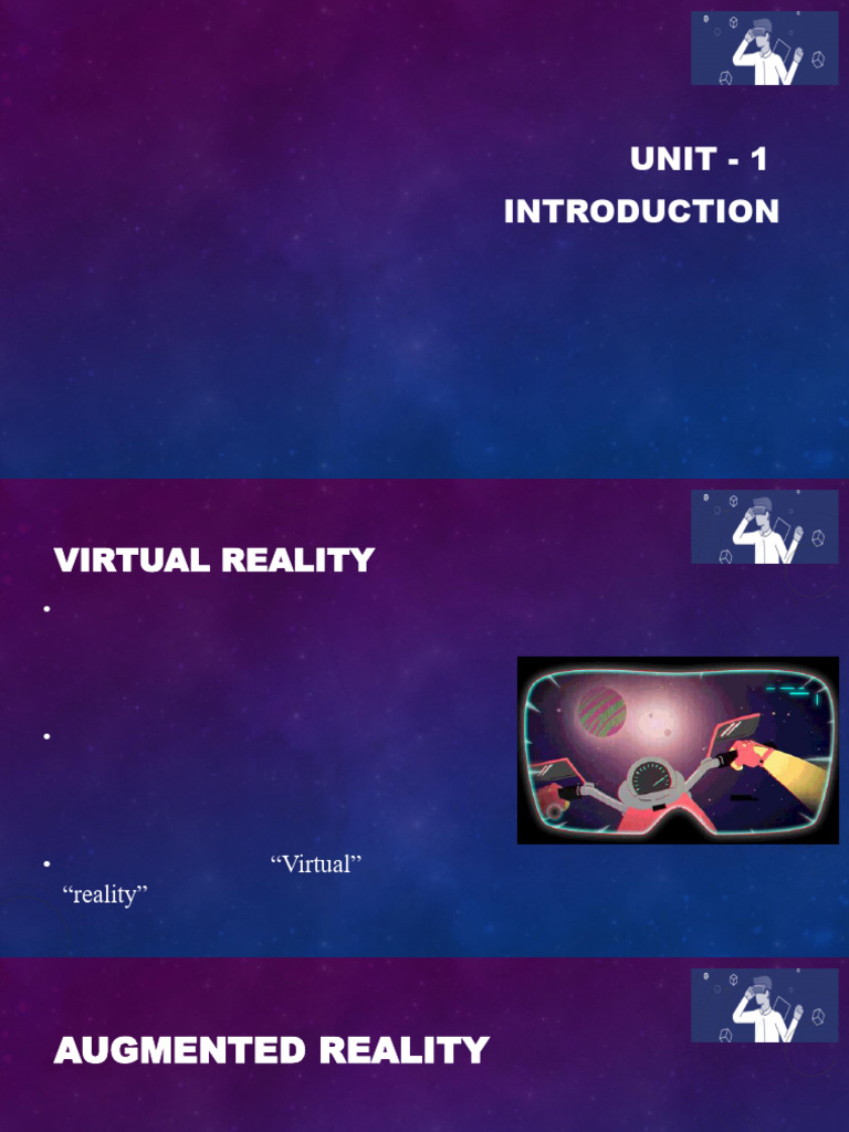 unit 1 | PDF | Augmented Reality | Virtual Reality