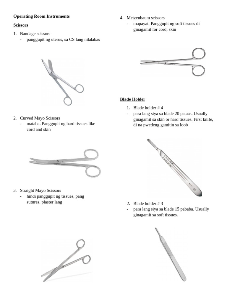 Surgical Instruments Guide | PDF | Morphology (Biology)