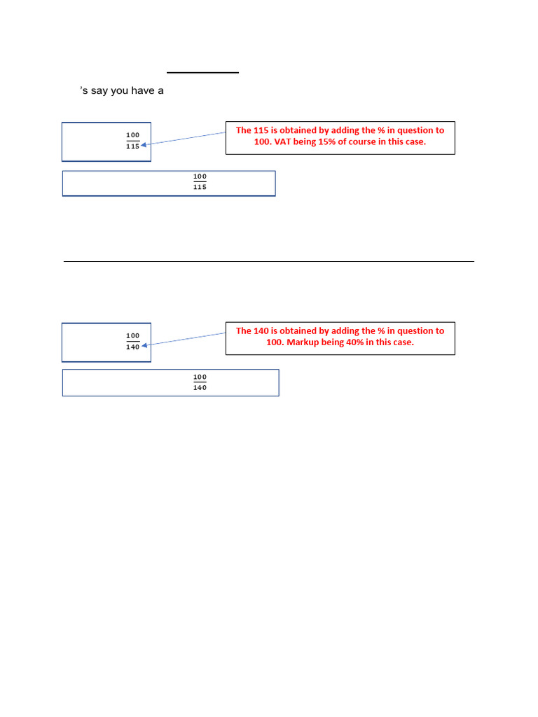 Calculating Percentage Backwards | PDF