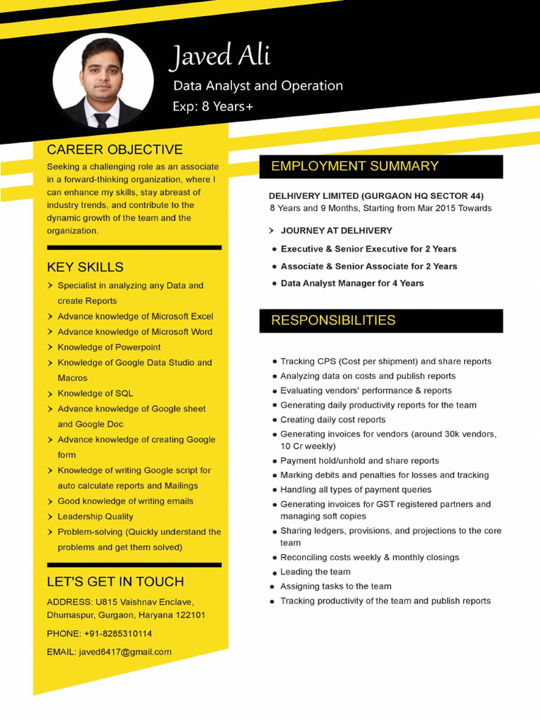 Javed Ali - Resume | PDF