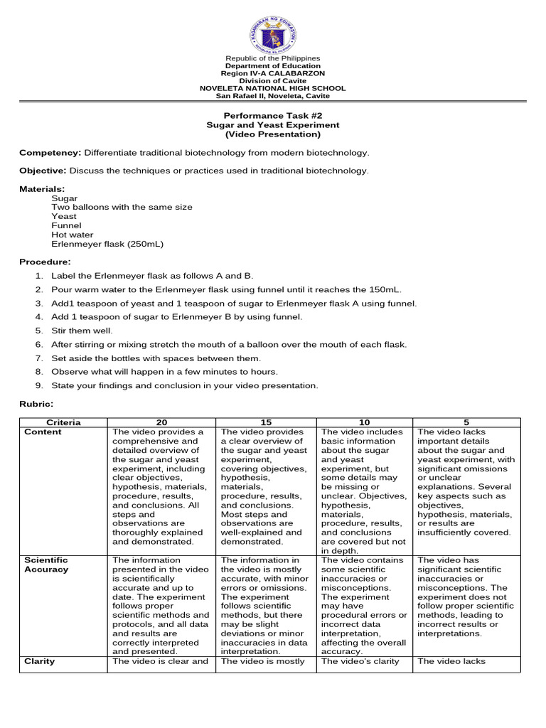 Sugar and Yeast Experiment | PDF | Accuracy And Precision | Experiment
