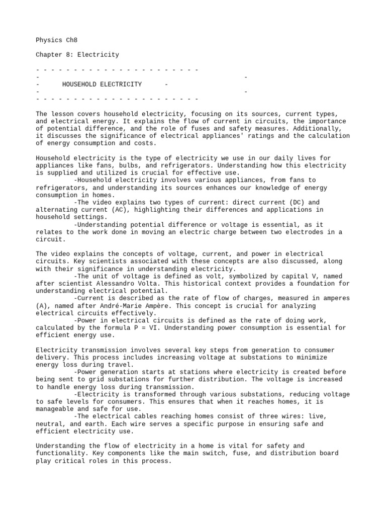 Physics Ch8 | PDF | Electric Charge | Electricity