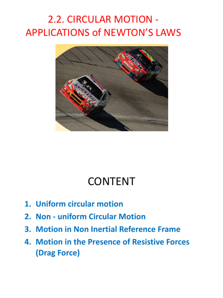 Lecture 2.2_ CircularMotion_Applications | PDF | Force | Acceleration