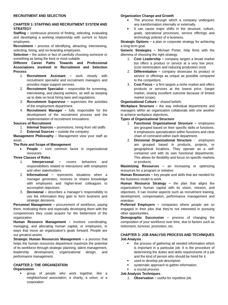 Chapter 1 4 Recruitment And Selection Pdf Recruitment Human Resources