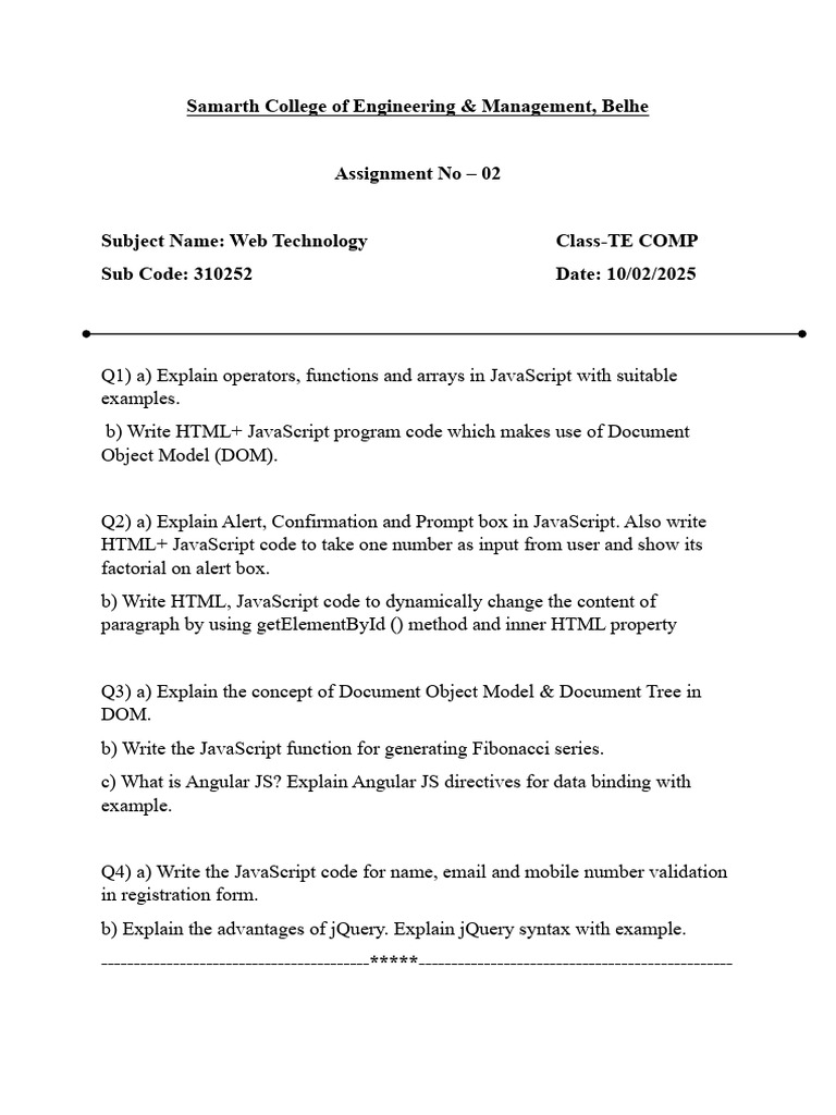 WT Assignment 2 | PDF