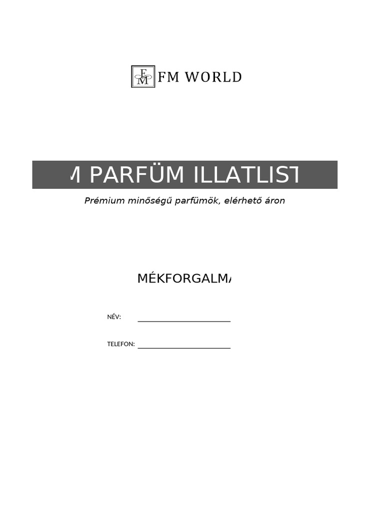 Illatlista ABC Sorrend | PDF