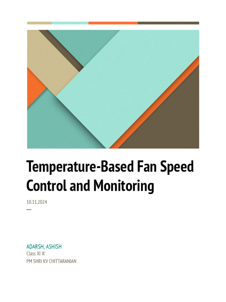 Temp based fan speed control and monitoring | PDF | Arduino ...