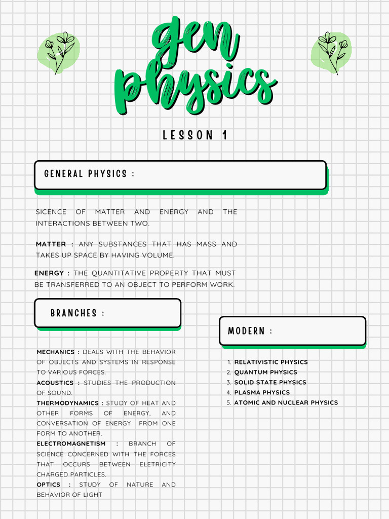 Overview of General Physics Concepts | PDF | Trigonometric Functions ...
