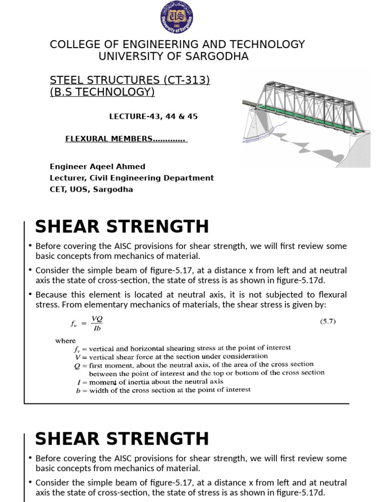 Steel Structure Lec # 15 (Design of Flexural members) | PDF | Beam ...