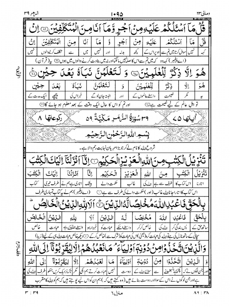Surah 39 Az Zumar Urdu Tarjuma | PDF
