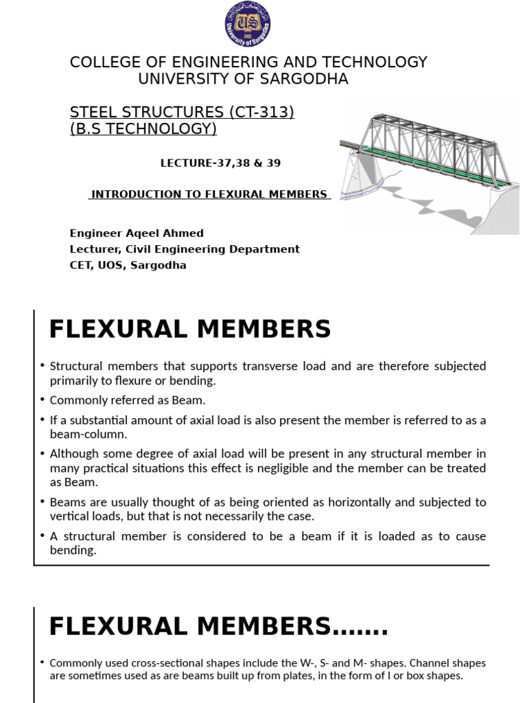 Steel Structure Lec # 13 (Introduction To Flexural Members) | PDF ...