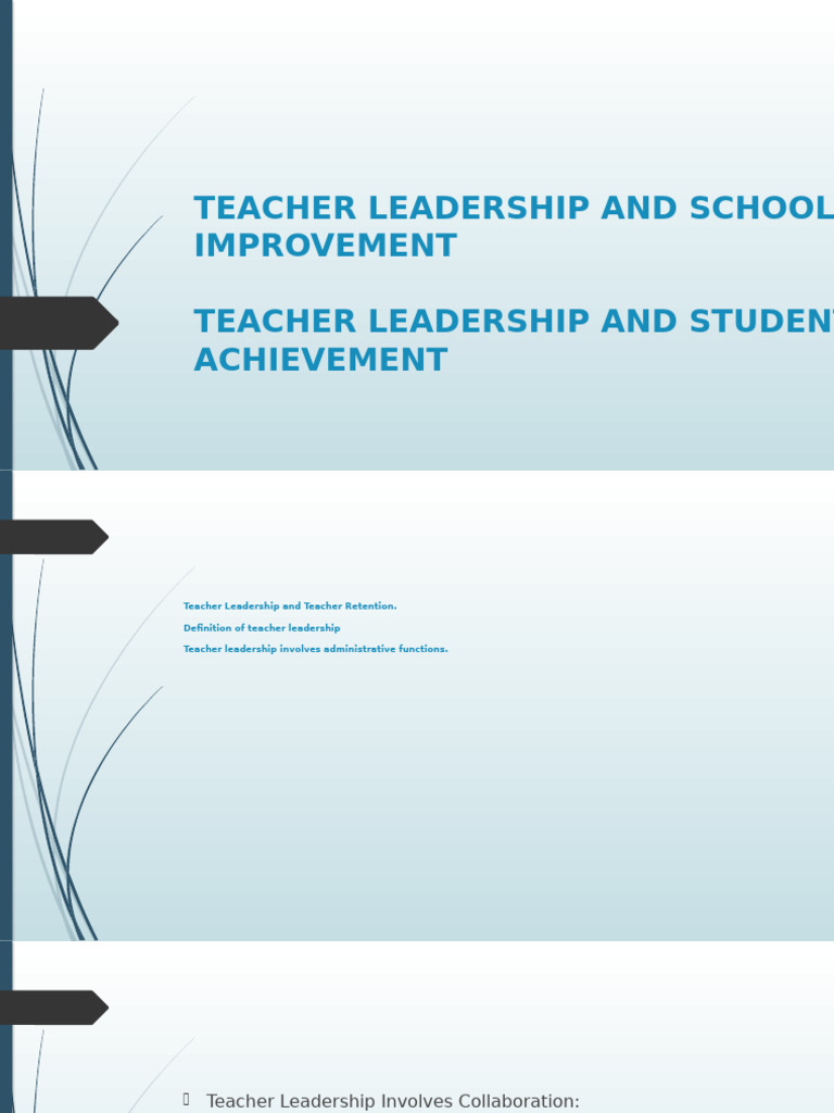Educ 103 TEACHER LEADERSHIP AND SCHOOL IMPROVEMENT | PDF | Teachers ...
