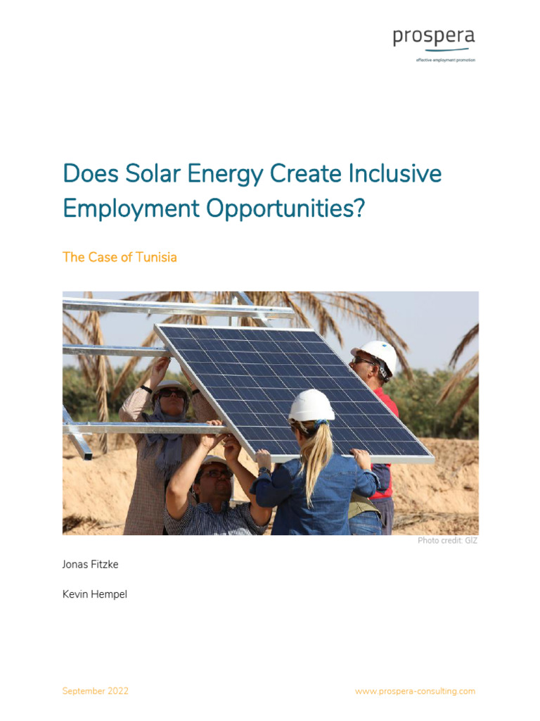 Fitzke-Hempel-Does-Solar-Energy-Create-Inclusive-Employment-Opportunities-Tunisia | PDF ...