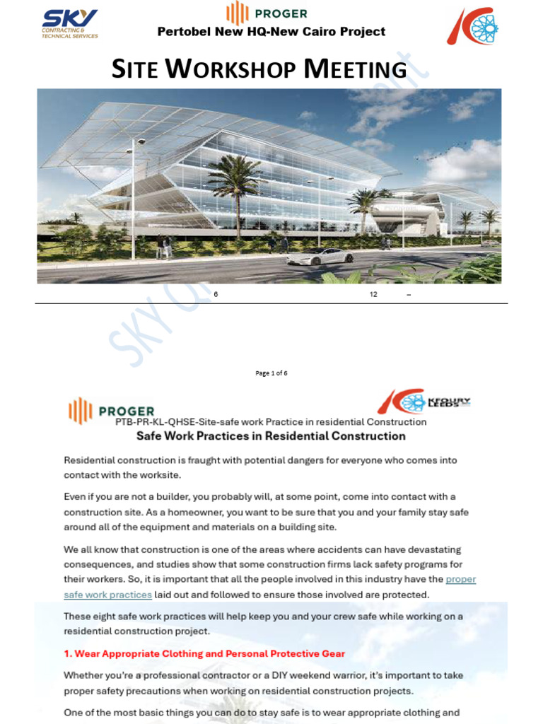 Safe Work Practices in Residential Construction | PDF | Hypothermia ...