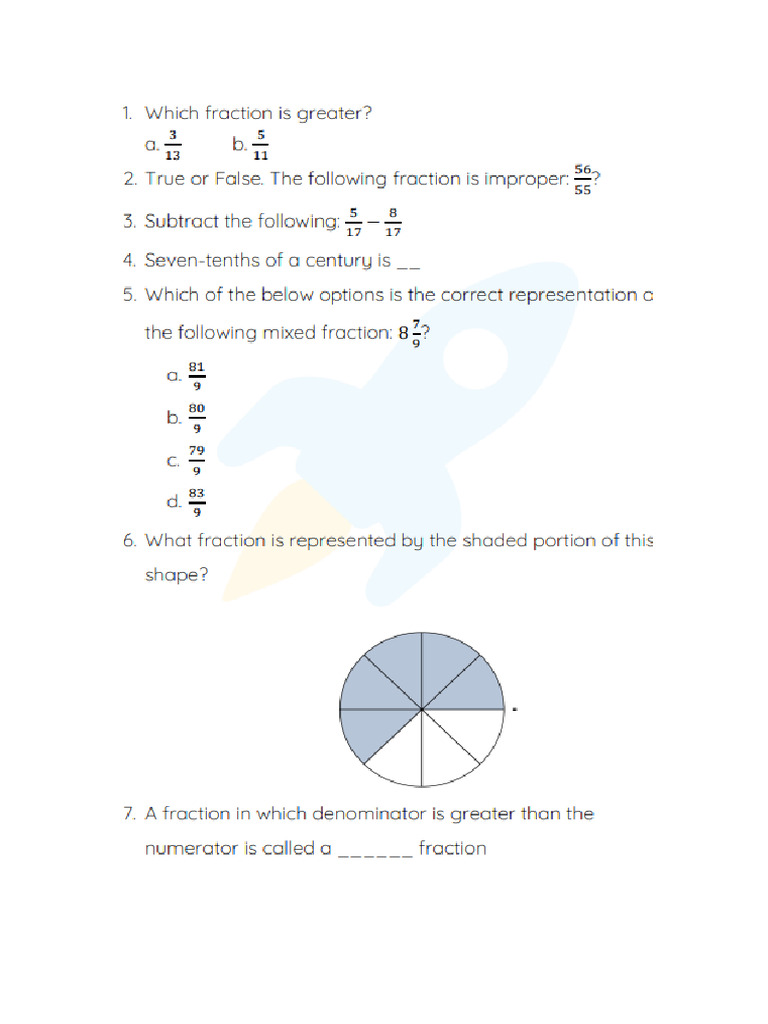 Revision Fraction Year 6 Maths | PDF