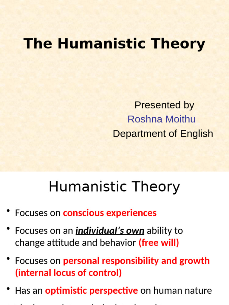 Humanistic Theory | PDF