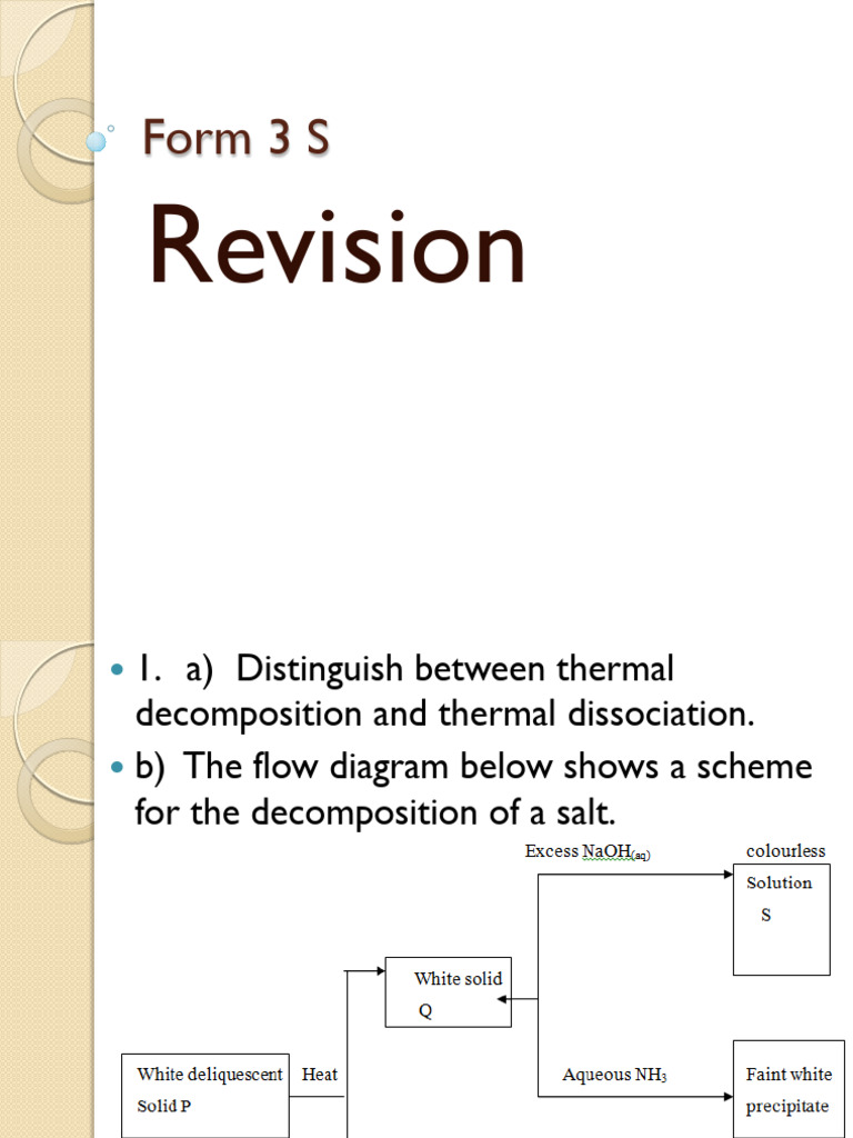 Form 3 chemistry Revision | PDF | Chlorine | Ammonia