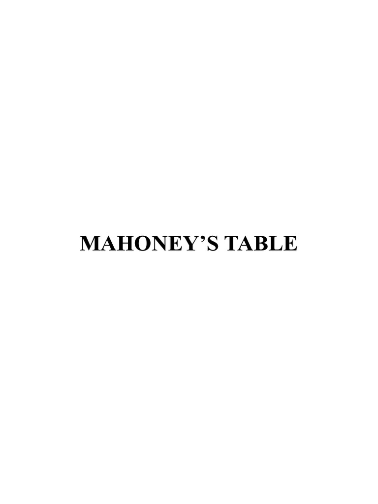 Mahoney's Table TUTORIAL | PDF