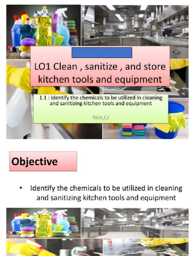 Clean, Sanitize and Store Kitchen Equipment | PDF