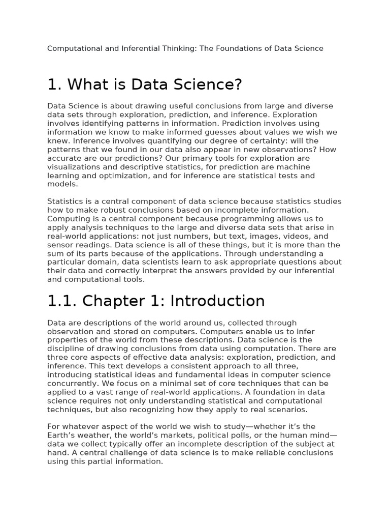 Computational and Inferential Thinking | PDF | Data Science | Statistics