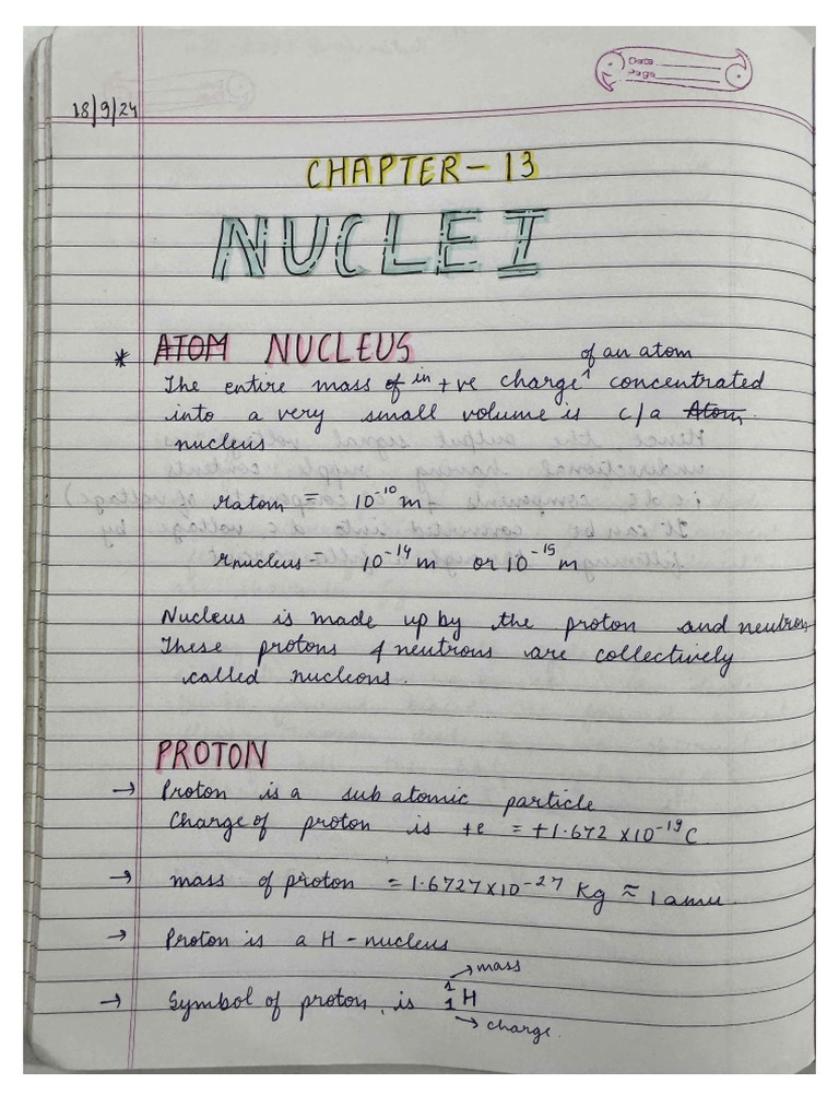 Chapter - 13 NUCLEI | PDF