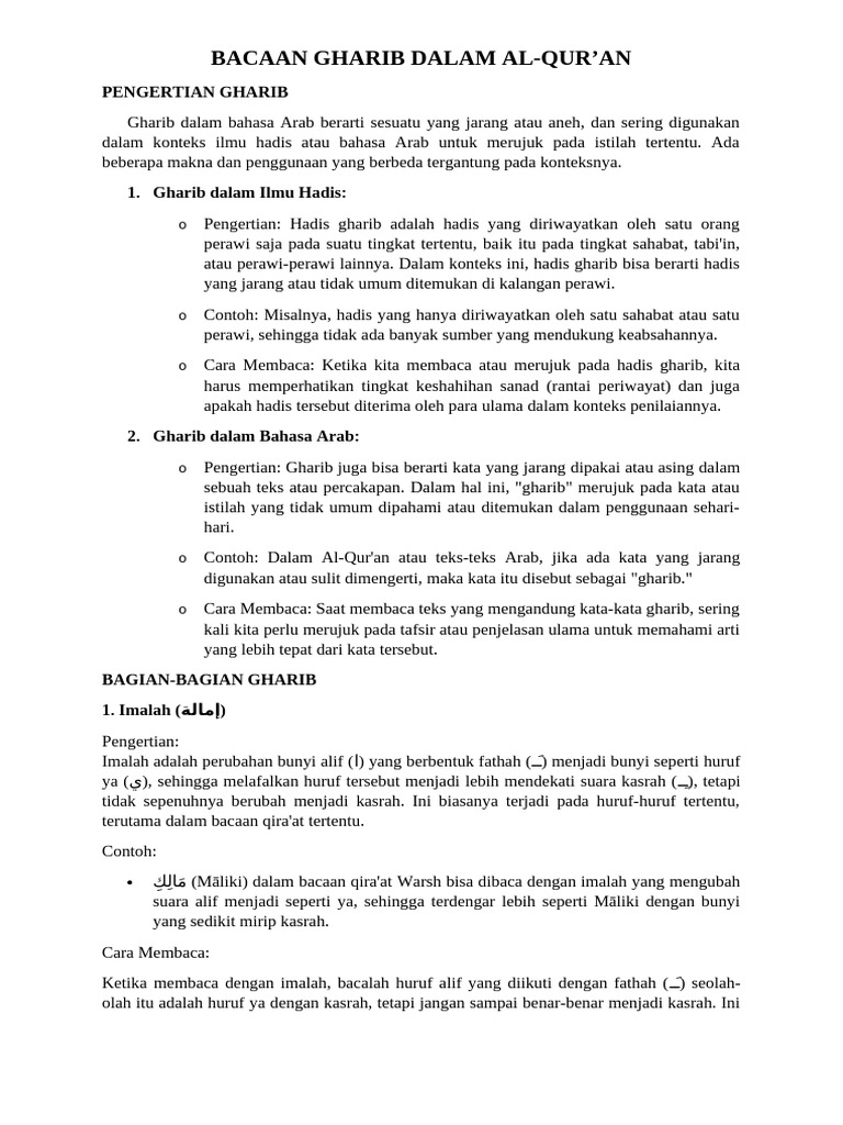 Bacaan Gharib dalam Al-Qur'an | PDF