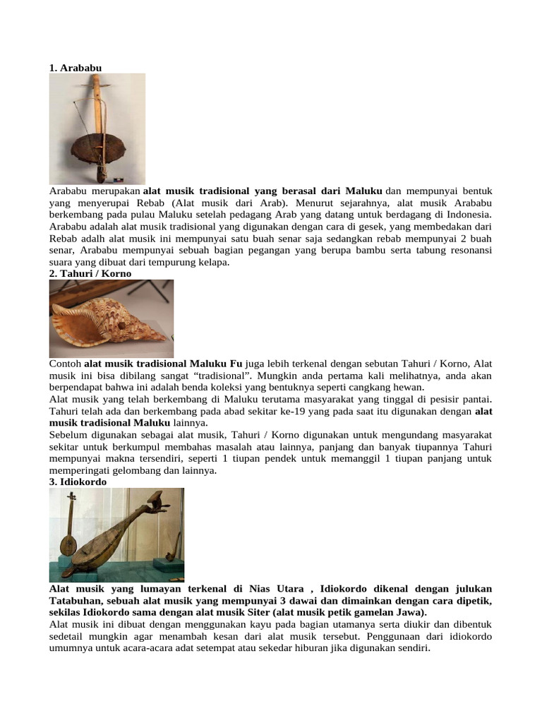 ALAT MUSIK MALUKU BARAT | PDF