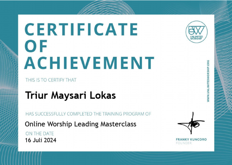 Triur Maysari Lokas - Unlimited Worship Online WLC July 2024 E ...