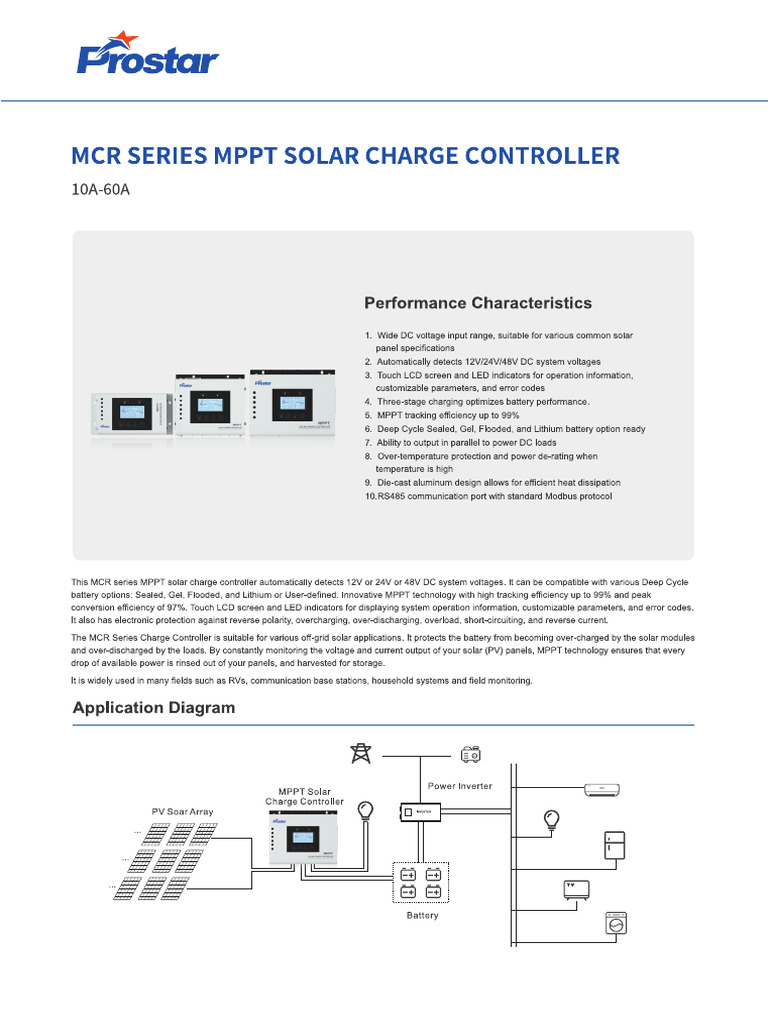 MCR Series MPPT Solar Charge Controller | PDF