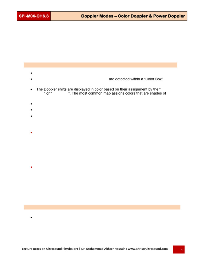 SPI-M06-CH6.3-Doppler-Color Doppler & Power Doppler-converted | PDF ...