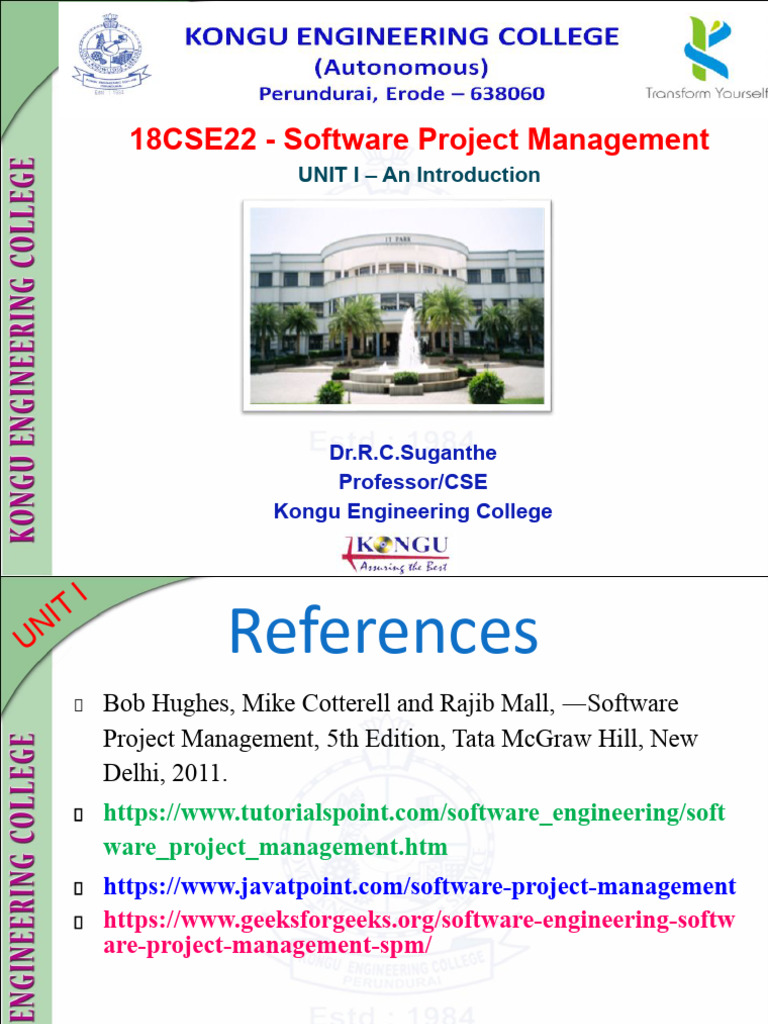 I 01 SPM Introduction RC | PDF | Project Management | Software Development Process