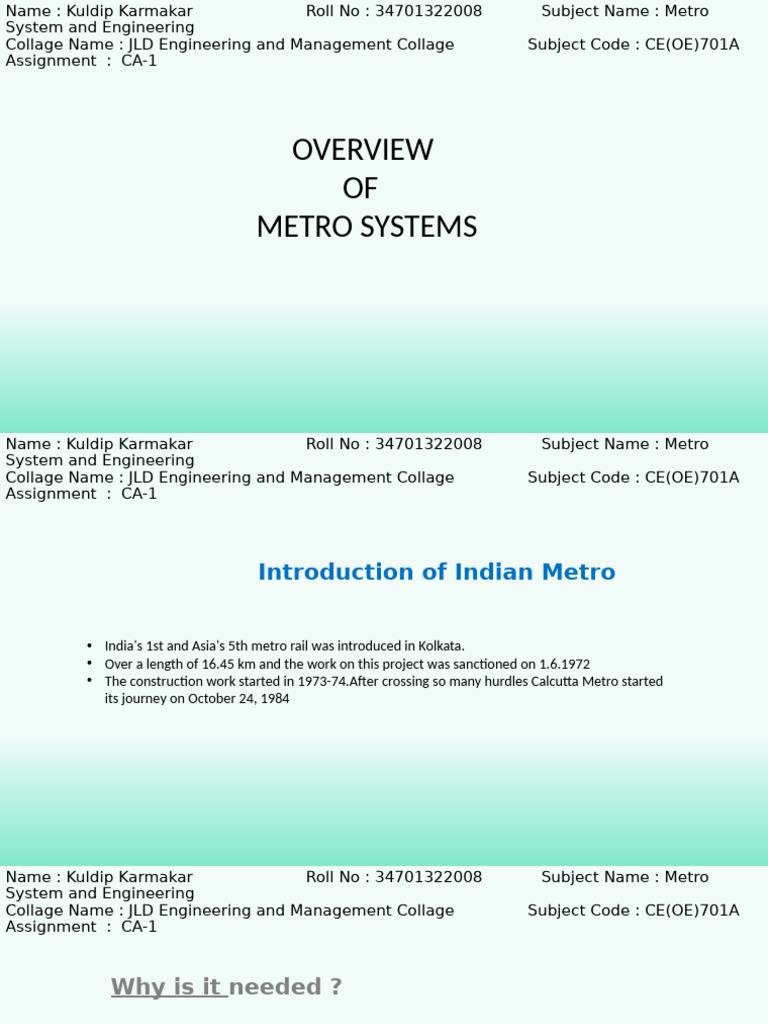 METRO SYSTEM AND ENGINEERING, | PDF | Rapid Transit | Transport