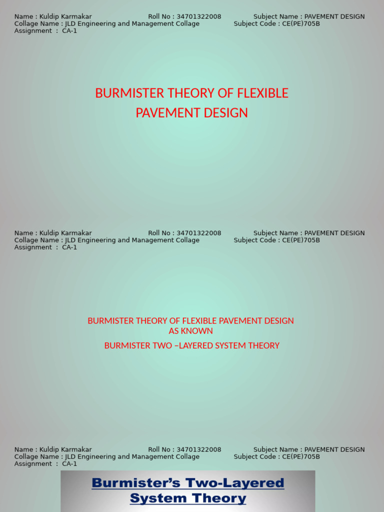 Burmister Theory of Flexible Pavement | PDF | Collage