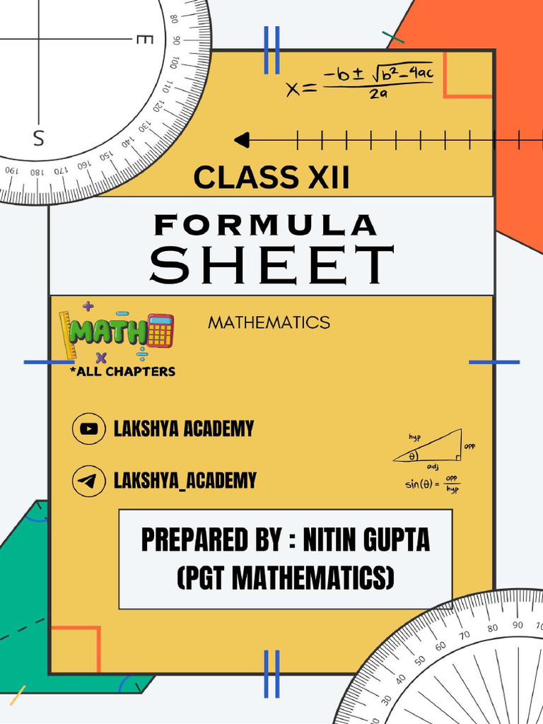 Relations and Functions Formulae | PDF | Determinant | Trigonometric ...